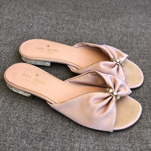 kate spade | Shoes | Kate Spade Satin And Crystal Slide Sandals | Poshmark